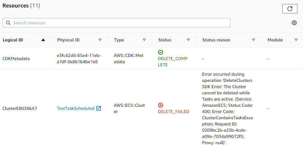 Delete Scheduled Task fails: Cluster can't be deleted while Tasks are active · Issue #145 · aws ...