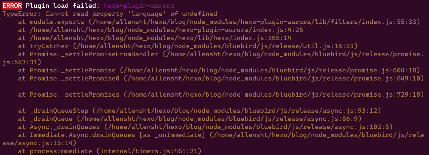 安装主题后报错language属性未定义,hexo命令无法使用 · Issue #257 · auroral-ui/hexo-theme-aurora · GitHub