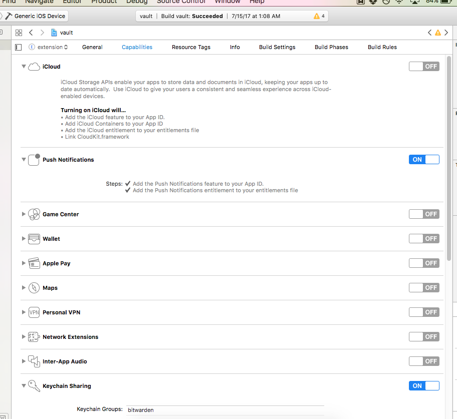 entitlement issue xamarin build iOS · Issue #137 · bitwarden/mobile · GitHub