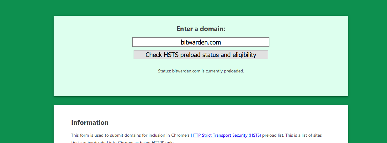 To increase security, add bitwarden.com to HSTS Preload List · Issue #432 · bitwarden/web · GitHub