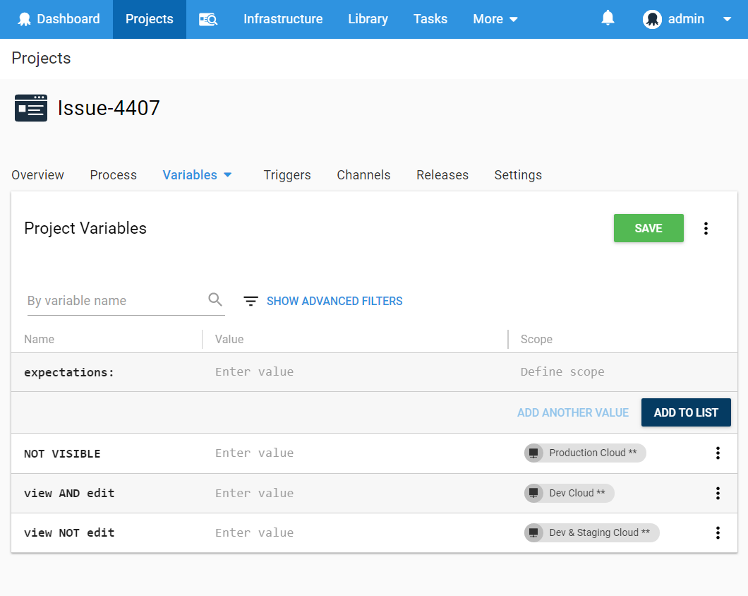 VariableEdit/View permissions configured without VariableEdit/ViewUnscoped does not handle ...