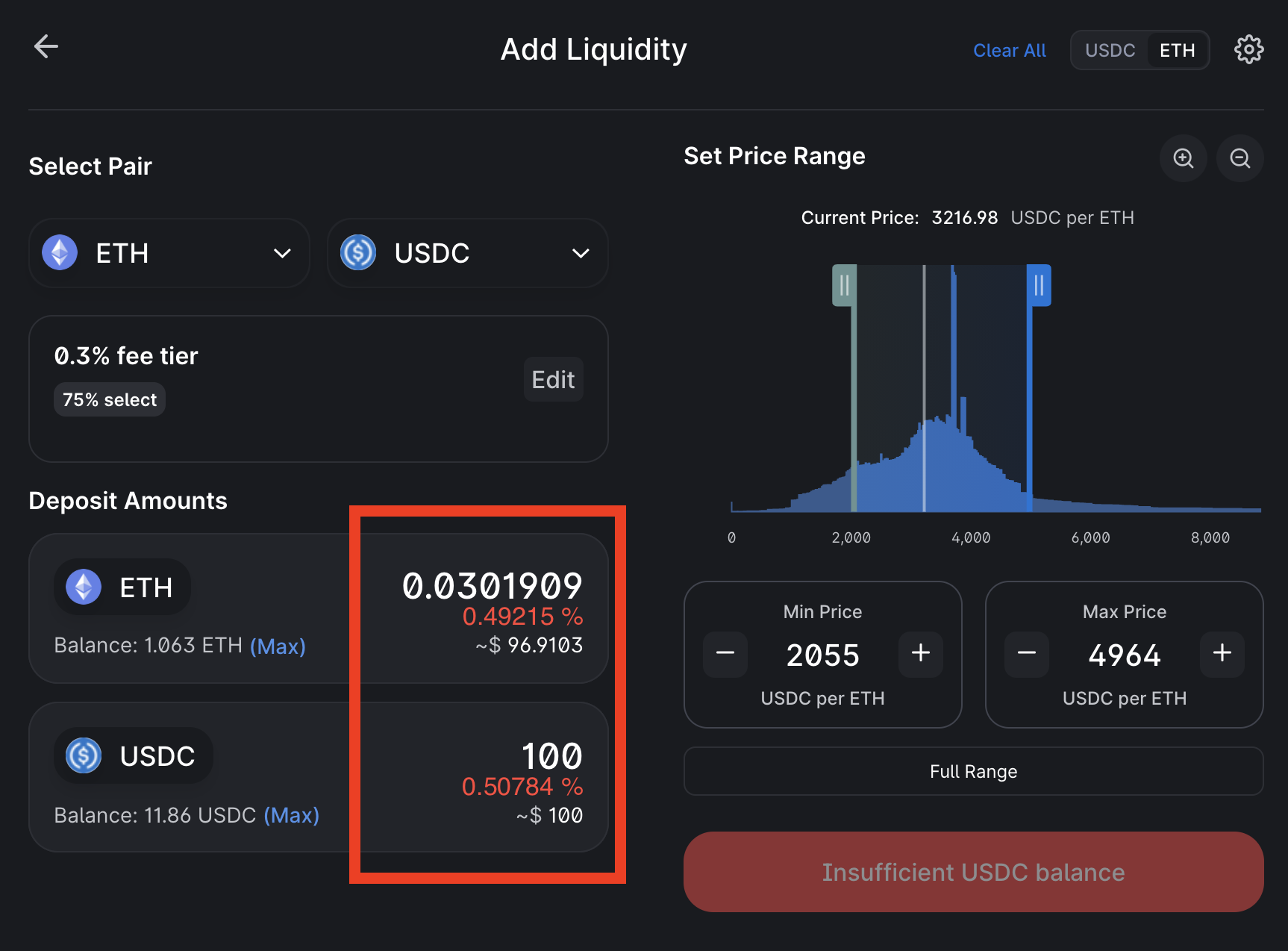 Add token ratio in percent to UI on opening position · Issue #2335 · Uniswap/interface · GitHub