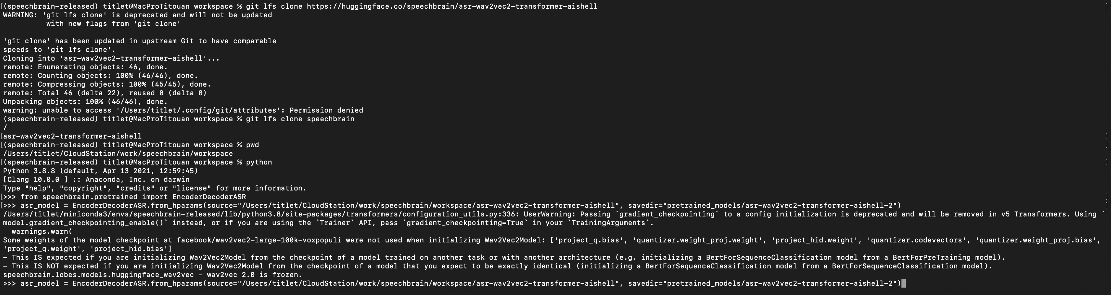 How to use your pretrained aishell model in my local path? · Issue #1226 · speechbrain ...
