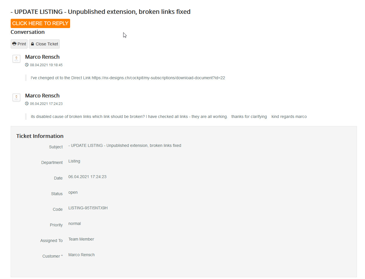 (not sure) - it looks like i cannot see ticket responses form JED Team · Issue #223 · joomla/jed ...