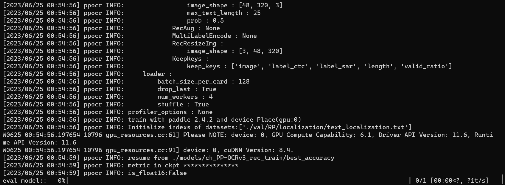 Eval 跑不动，也没报错 · Issue 10235 · Paddlepaddlepaddleocr · Github 