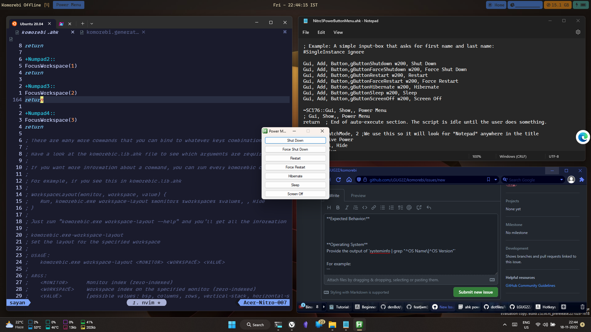 AutoHotkeyGUI does not obey float-rule · Issue #296 · LGUG2Z/komorebi · GitHub