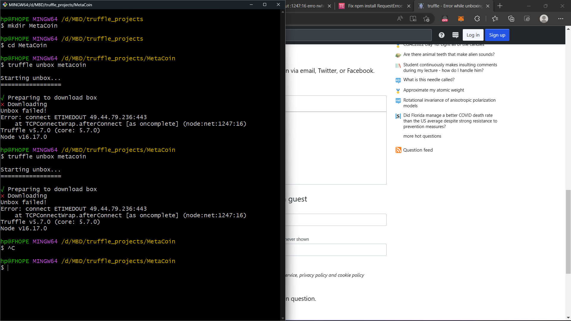 Truffle Not Able To Download Box Using Truffle Unbox · Issue 5751 · Trufflesuitetruffle