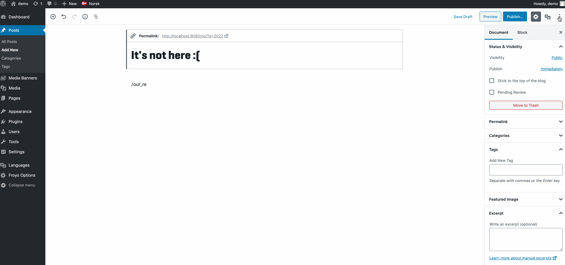 Polylang and no more available reusable blocks menu · Issue #437 · polylang/polylang · GitHub
