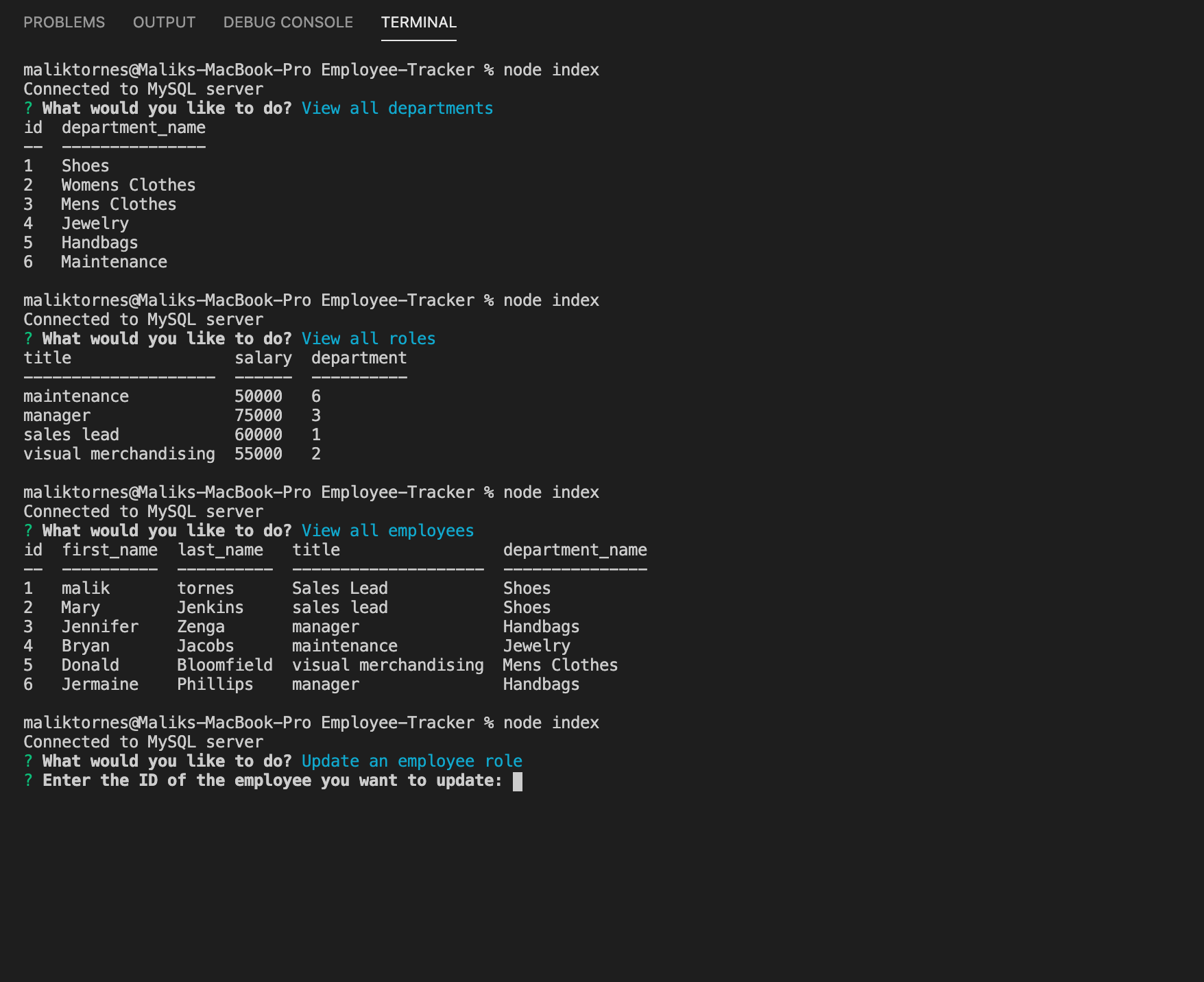 GitHub - malikdreamy/Employee-Tracker: Employee Tracker and Updater ...