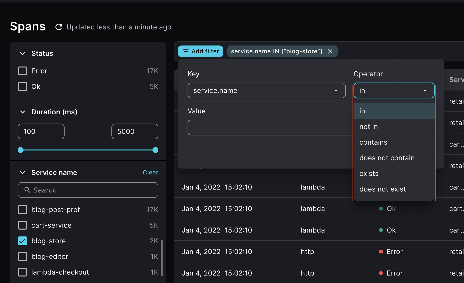 ♻️ Custom filters popover: width improvement for Key and Operator fields + add "X" icon for ...