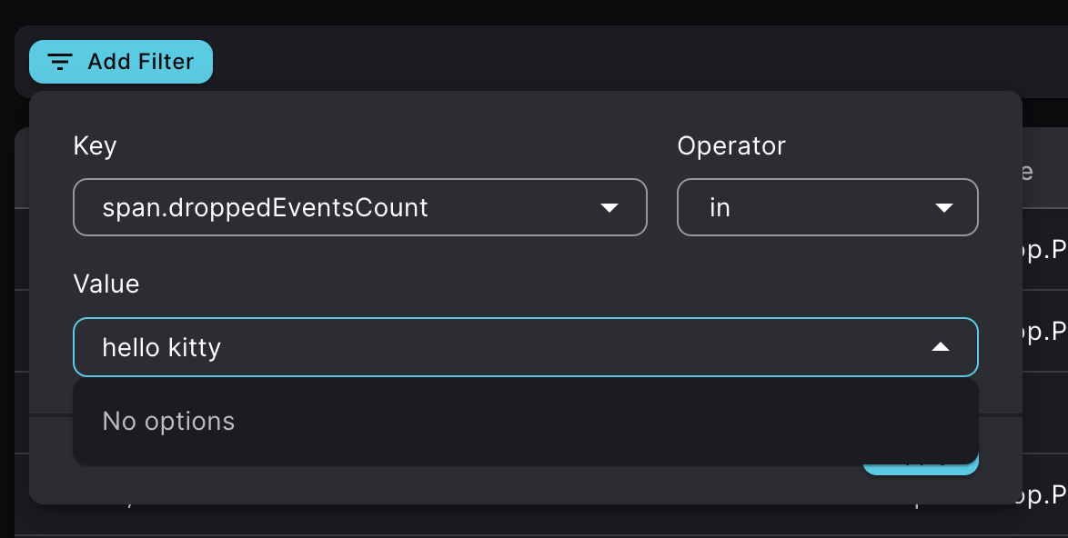 🐞Spans search / Sidebar Filters - Add "No results found" message when ...