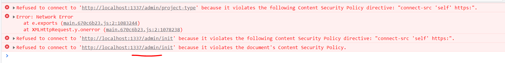 Can't Run Strapi on port 1337 getting error 426 "This page isn't ...