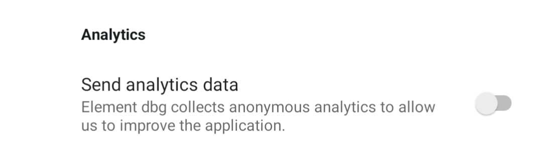 [Story] Help improve Element by sending analytics data · Issue #255 · element-hq/element-x ...