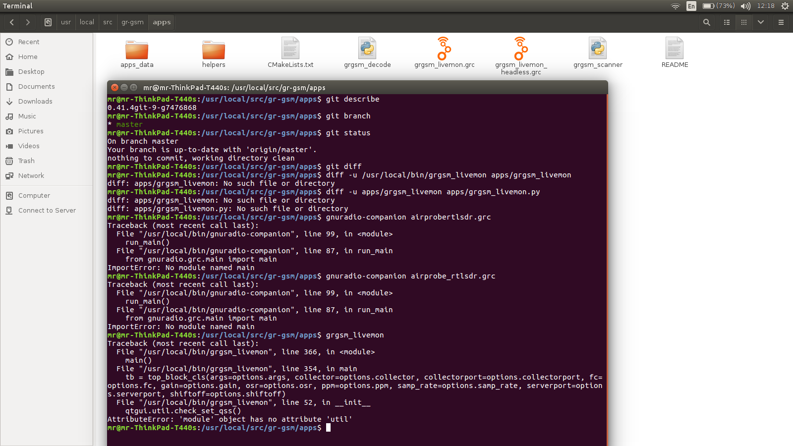 Problem when run grgsm_livemon and gnuradio-companion airprobertlsdr.grc · Issue #424 ...