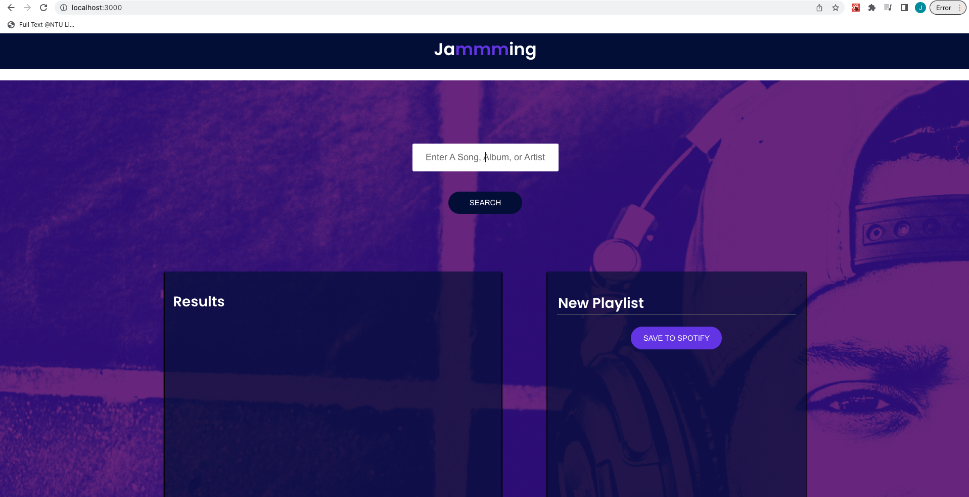Github Joelchua2403 Jamming This Webapp Uses Spotify Api To Search For Song Tracks Add Them