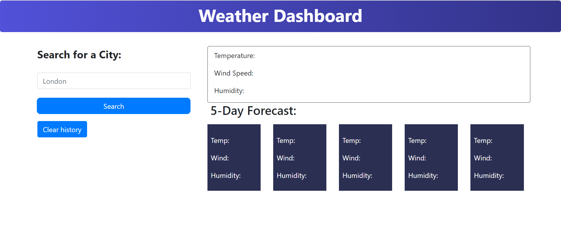 GitHub - szeles0619/Weather-Dashboard