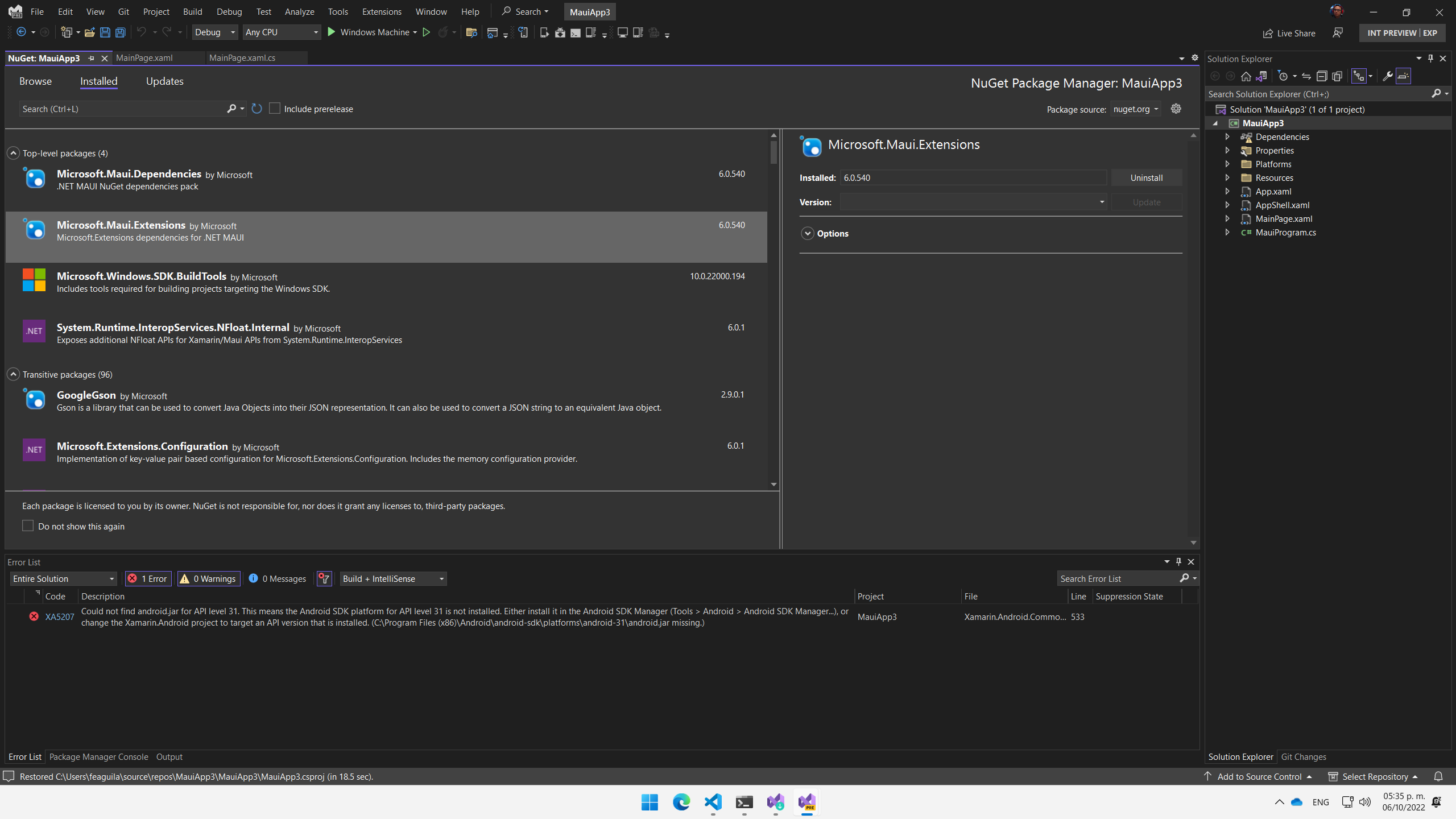Details For Installed Maui Packages Are Missing Nuget Project Pm Ui · Issue 12130 · Nuget Home
