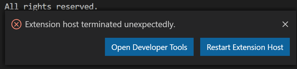 Extension host terminated unexpectedly error after installation · Issue #94973 · microsoft ...