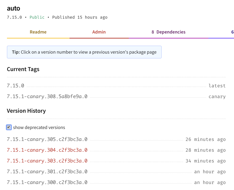 [BUG] `npm deprecate` immediately after `npm publish` causes packages ...