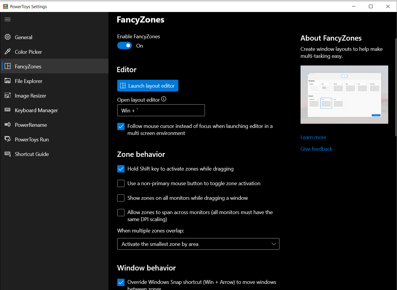 [FancyZones] Win + ` (backtick) Open layout editor shortcut not working ...