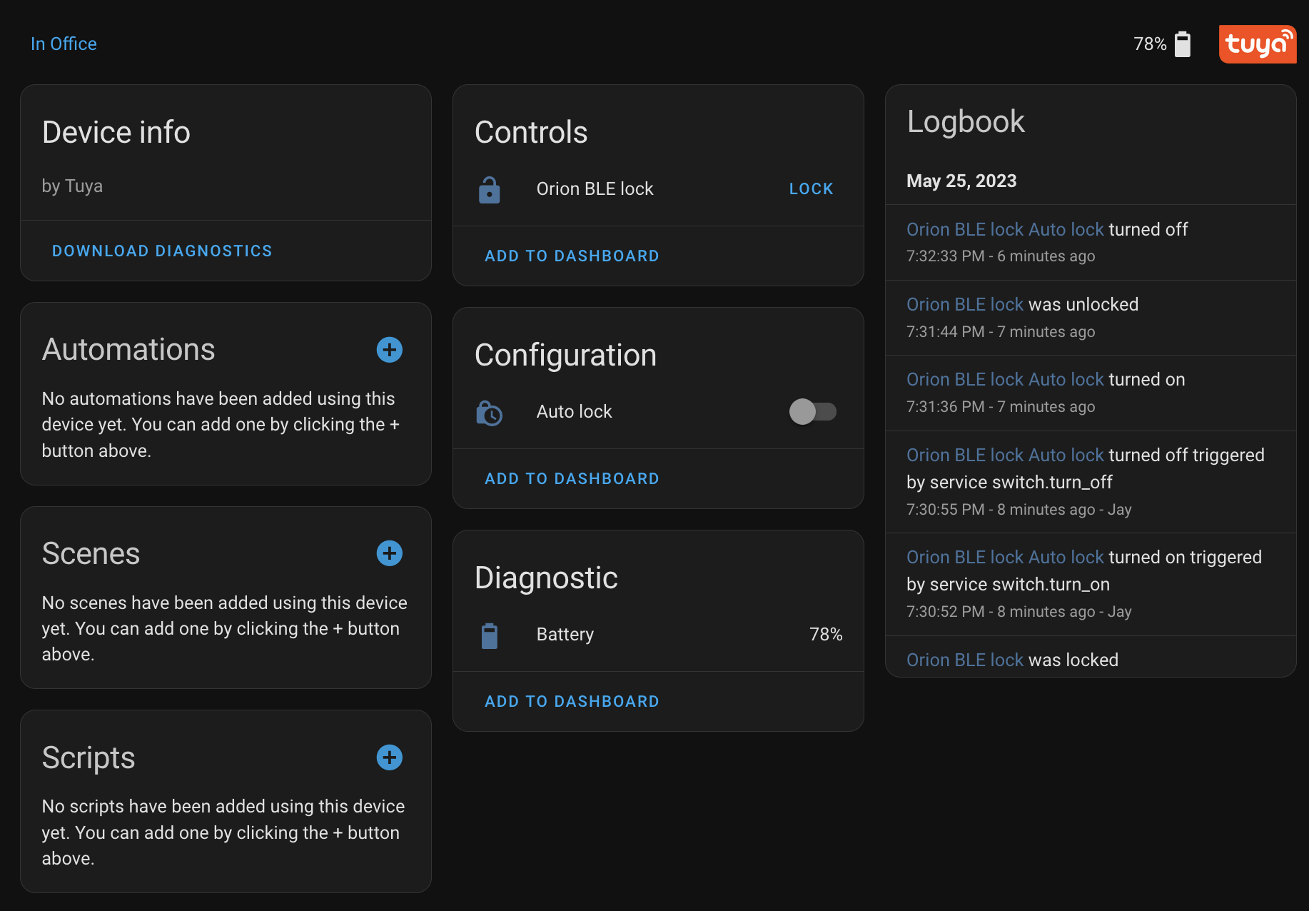 Request support for Tuya-Local Orion Grid Connect Bluetooth Lock via WiFi hub · Issue #654 ...
