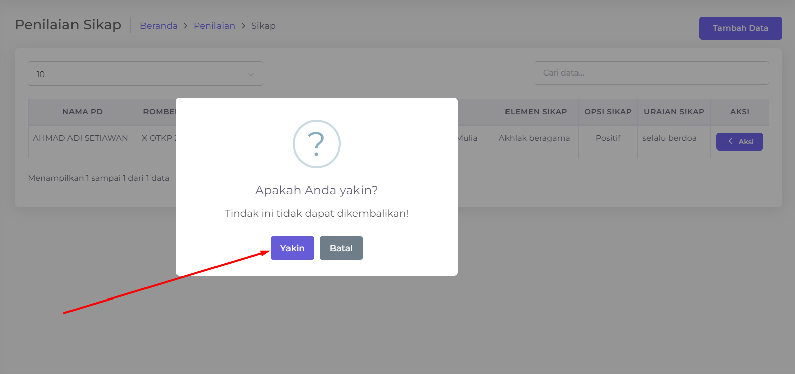 COUNT PESERTA DIDIK DINILAI BELUM OK, DAN TIDAK BISA HAPUS PENIAIAN SIKAP (GURU MAPEL DAN WALI ...