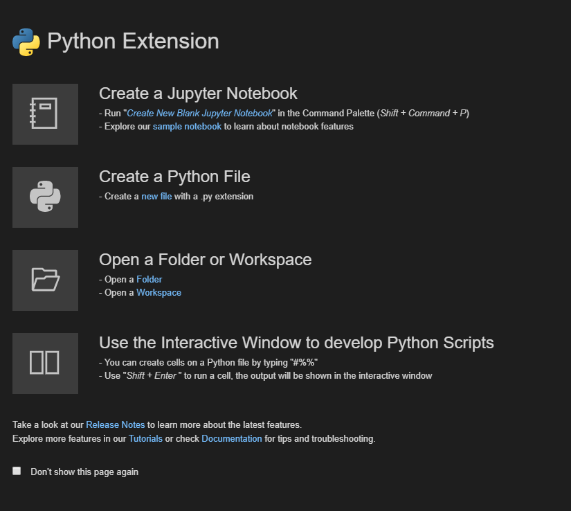 Ability to reopen Python Get Started window · Issue #720 · microsoft ...