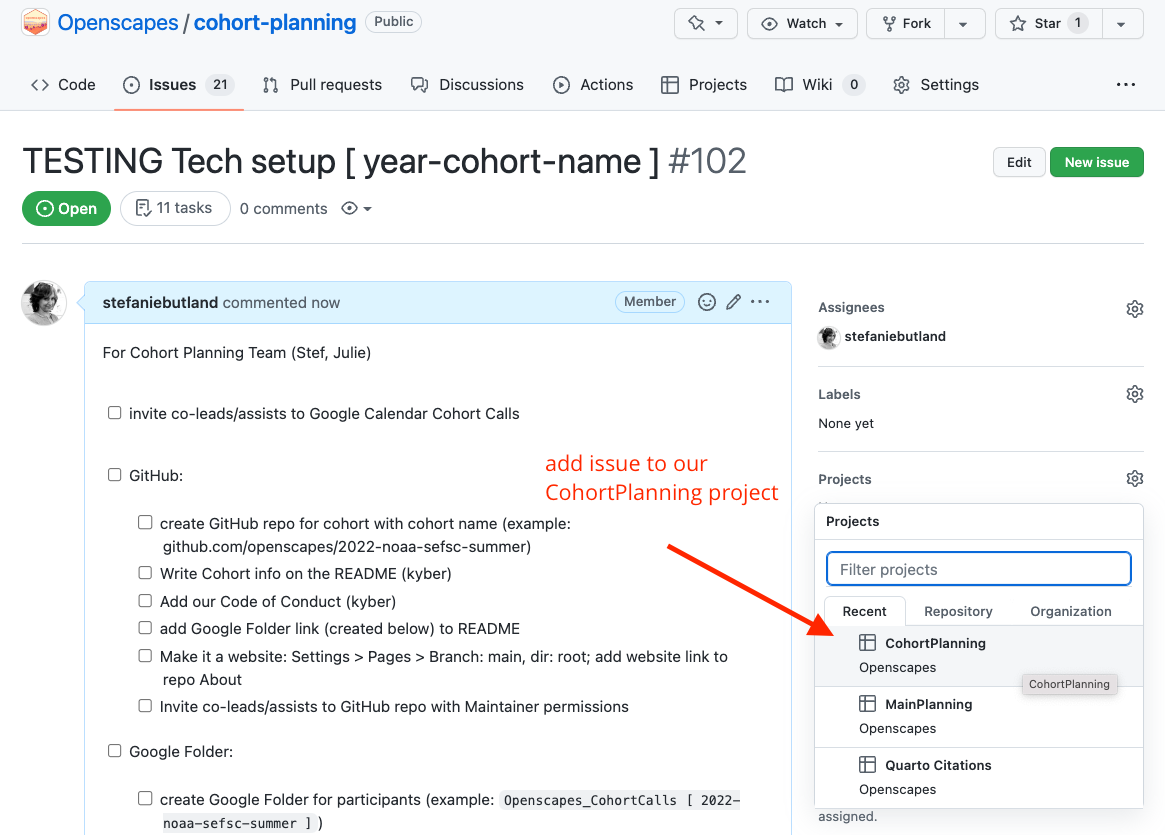 Create issue templates for CohortPlanning GitHub project · Issue #193 ...