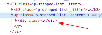 The `content` wrapper is a p and it throws `validateDOMNesting` errors · Issue #789 · canonical ...