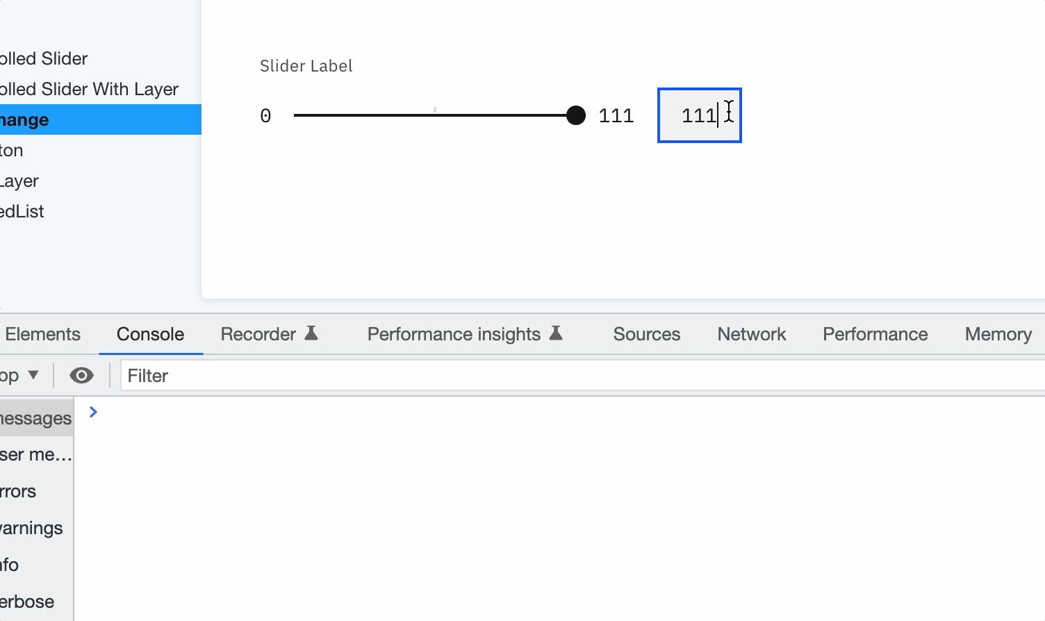 [Bug]: Slider component onChange not called when deleting value in the ...