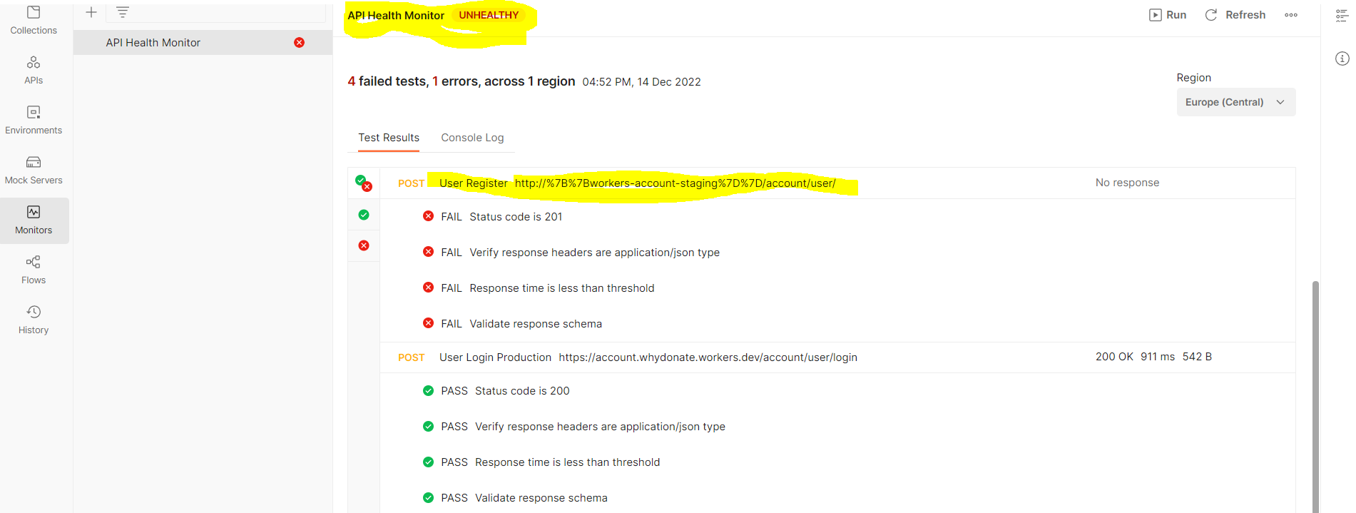 Issue Related With Monitor · Issue 11546 · Postmanlabs Postman App