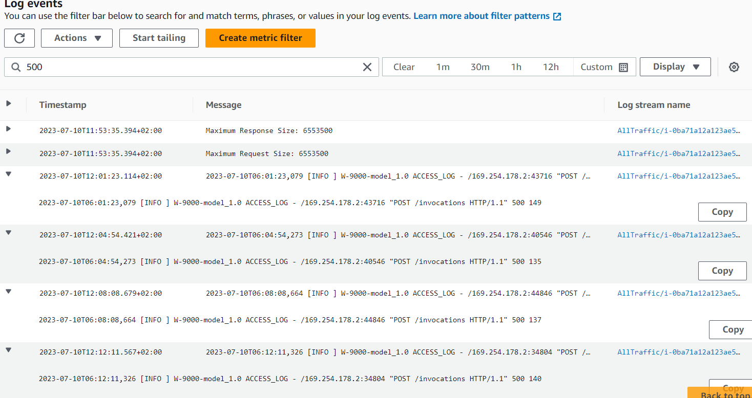 Received server error (500) from primary and could not load the entire response body from ...
