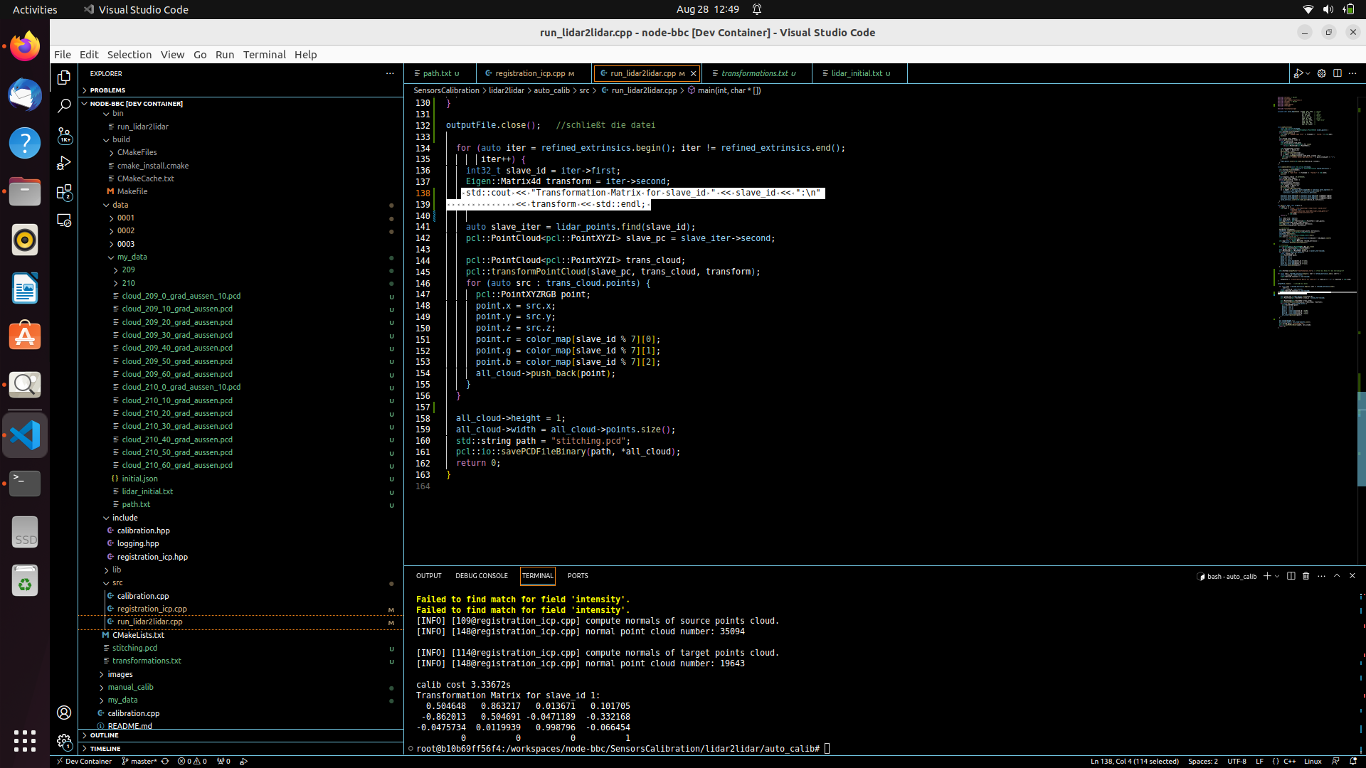 How to get Extrinsic Calibration Matrix from lidar2lidar auto_calib ...