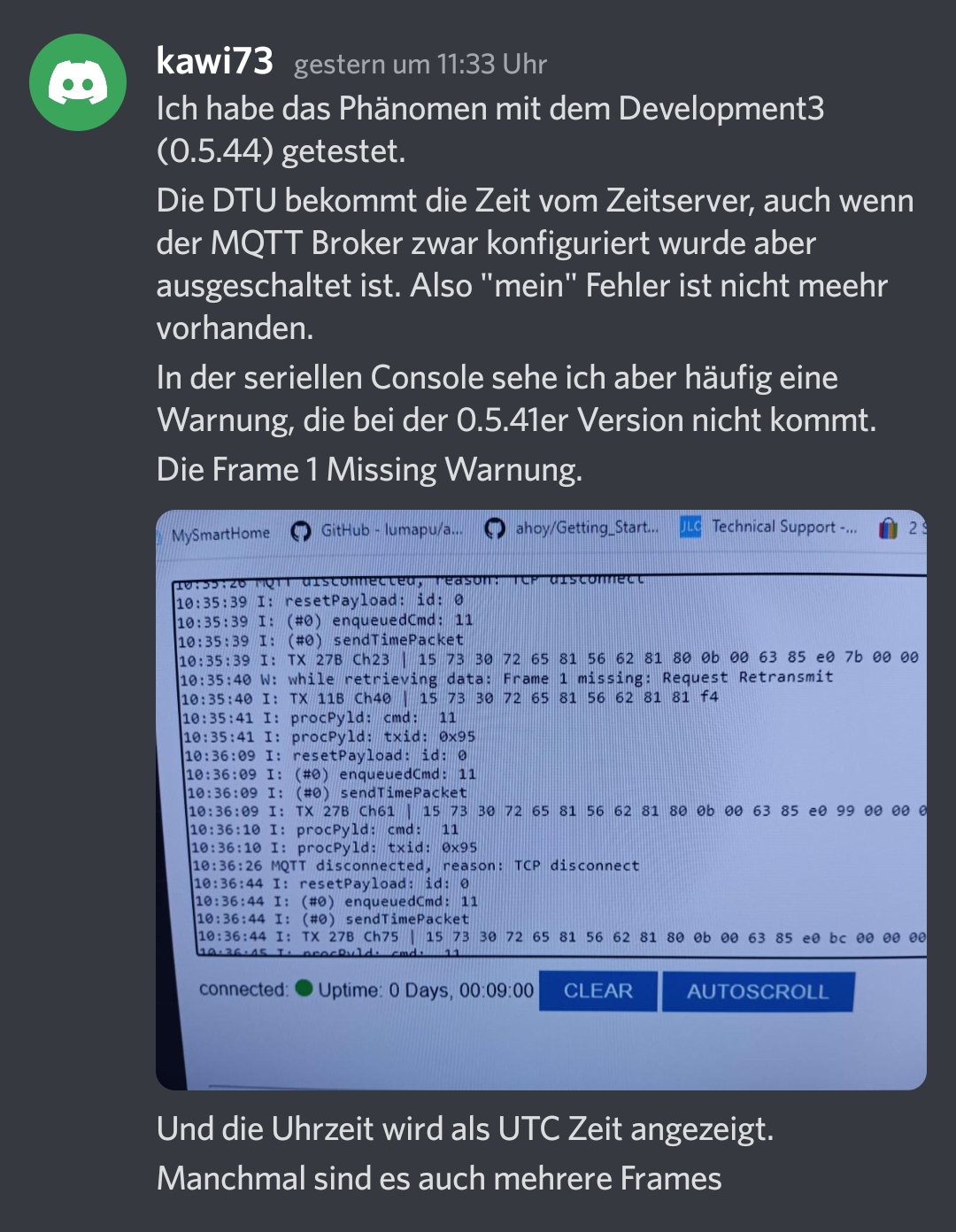 Web Console gibt UTC Zeit aus · Issue #463 · lumapu/ahoy · GitHub