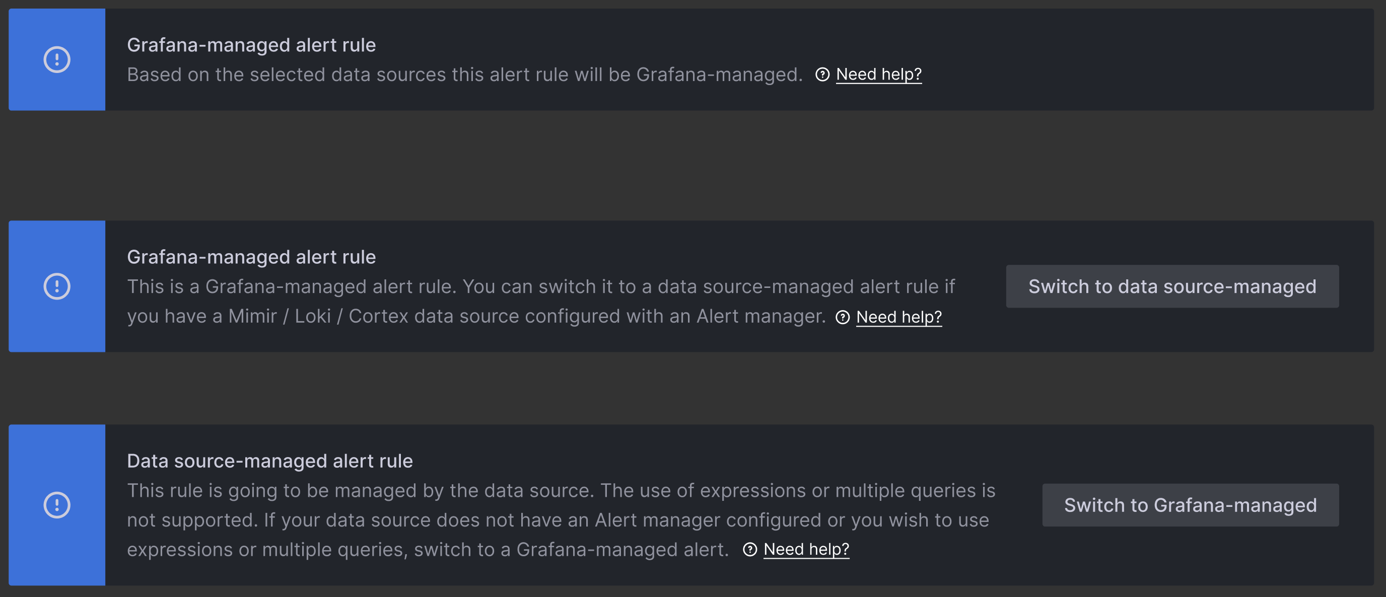 Smart Selection Of The Rule Type While Creating An Alert Rule · Issue