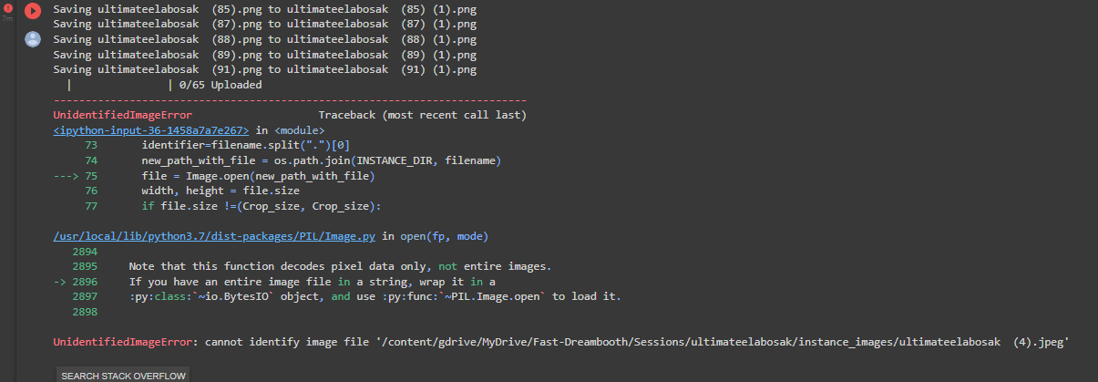 Dream booth unidentified image !?? · Issue #3252 · googlecolab/colabtools · GitHub