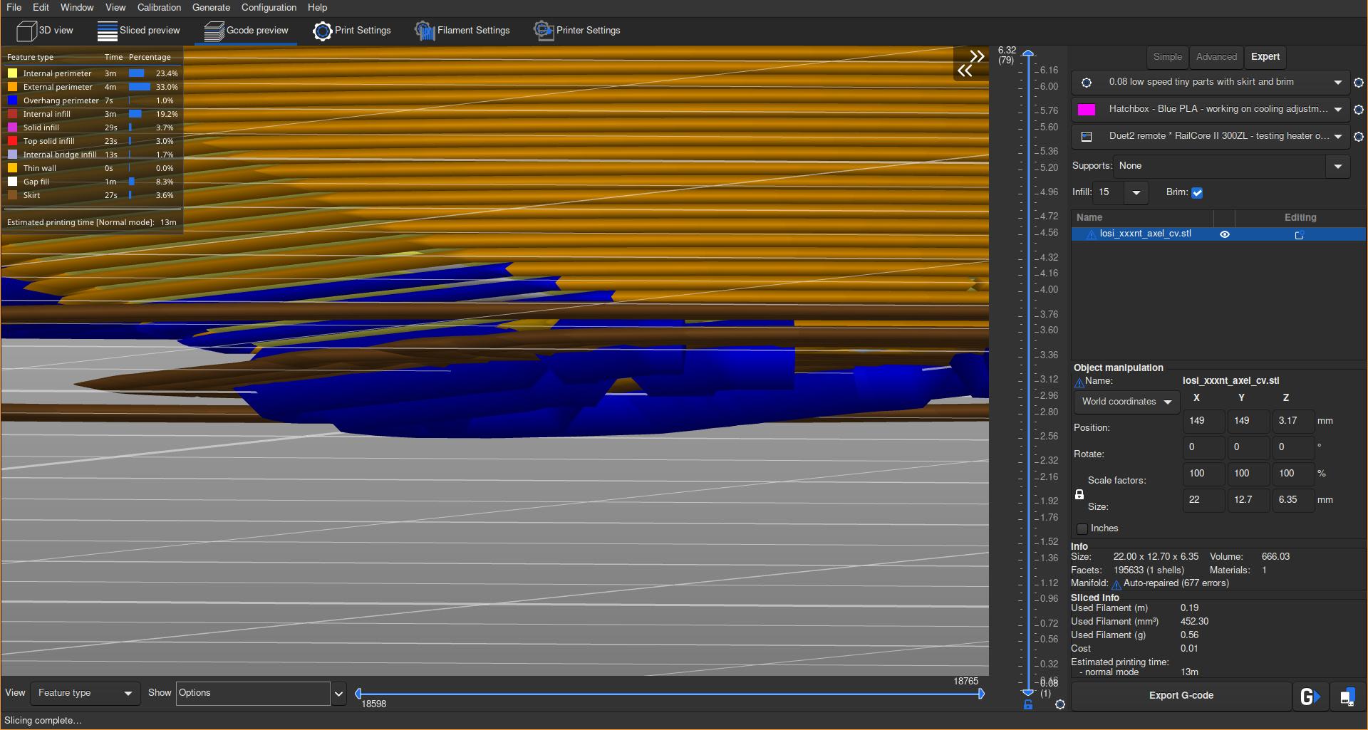 overhang perimeters are generated at very large layer height and below ...