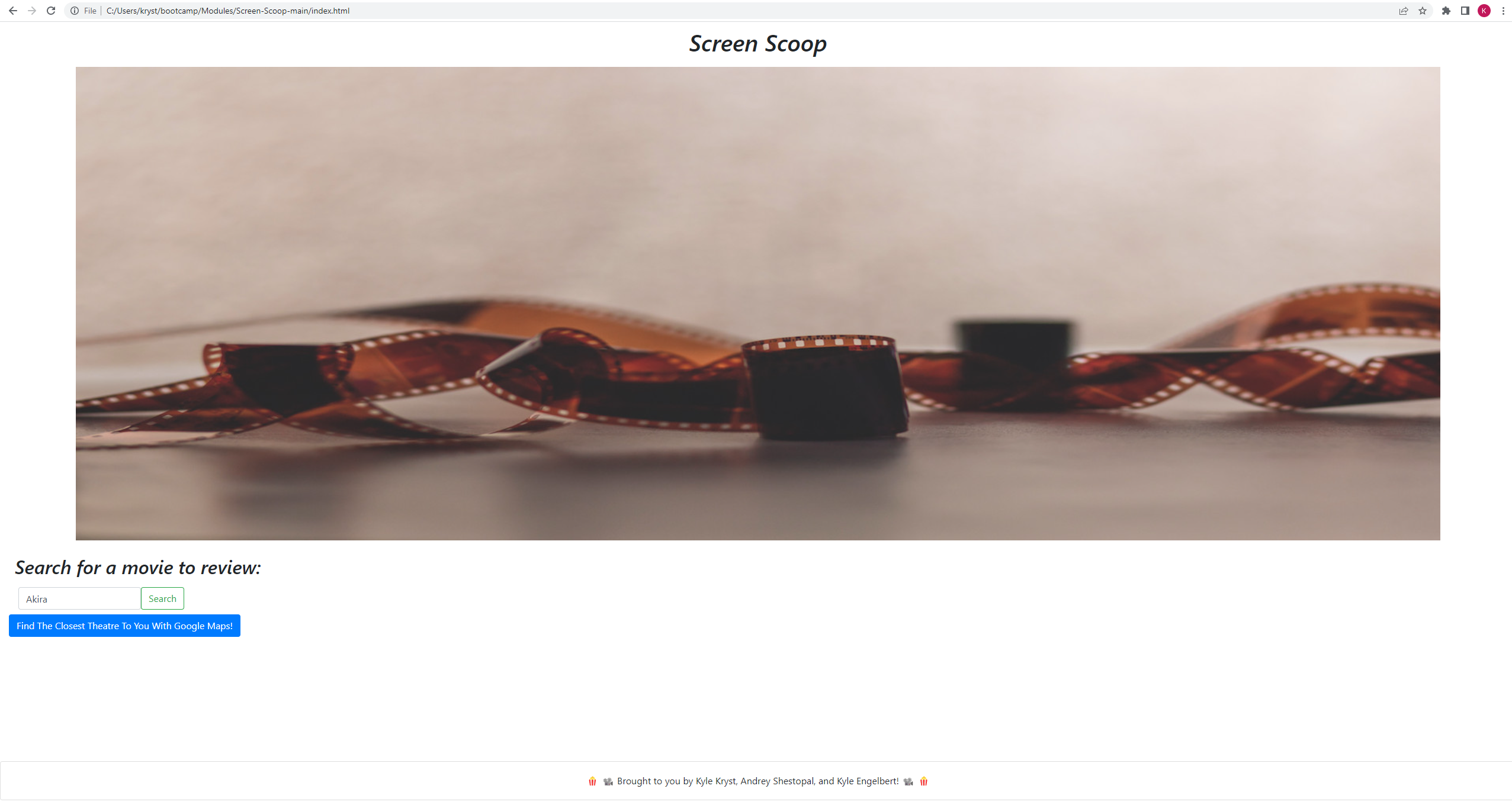 GitHub - KyleKryst/Screen-Scoop: A front-end application built from the ...