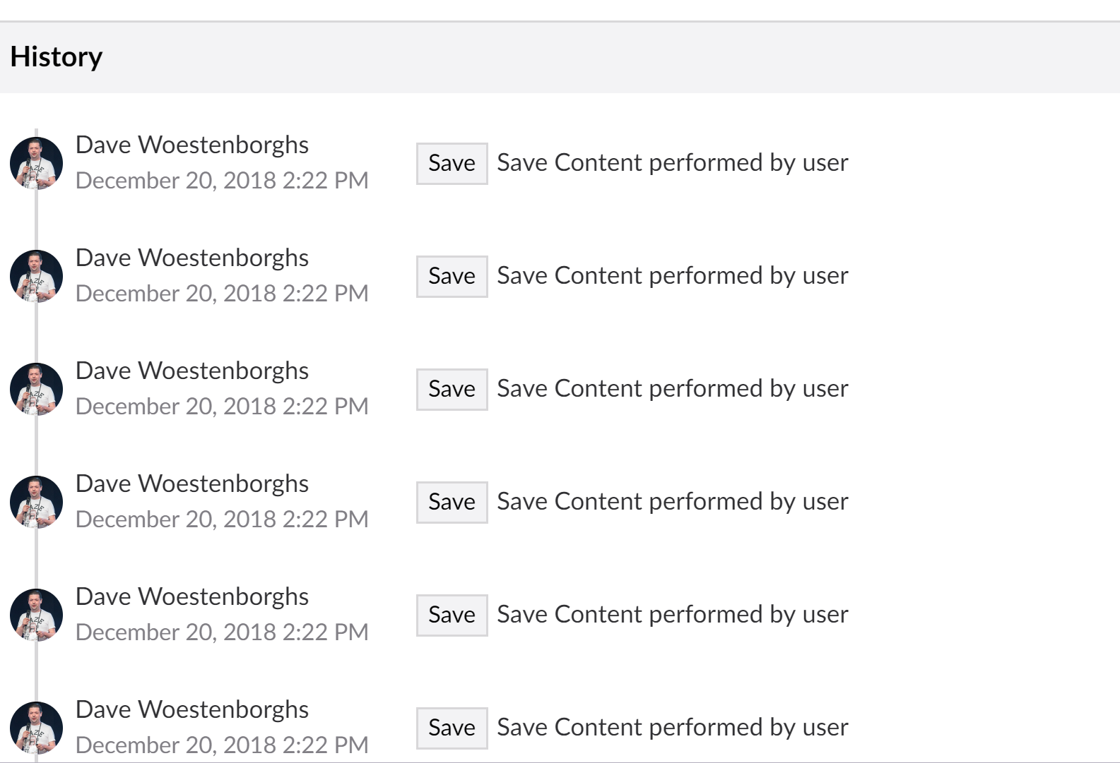 V7.13 - Audit History shows the same info for each item · Issue #3916 · umbraco/Umbraco-CMS · GitHub
