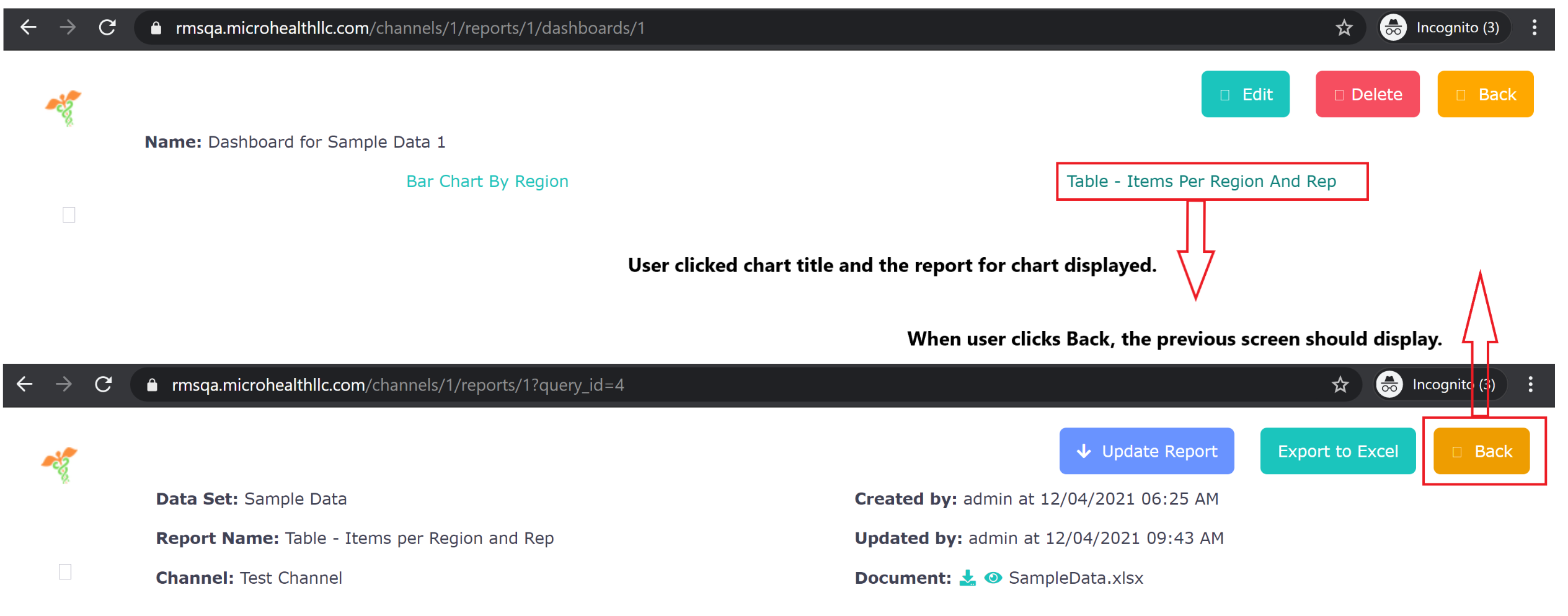 When "Back" button clicked, previous screen should display. · Issue ...