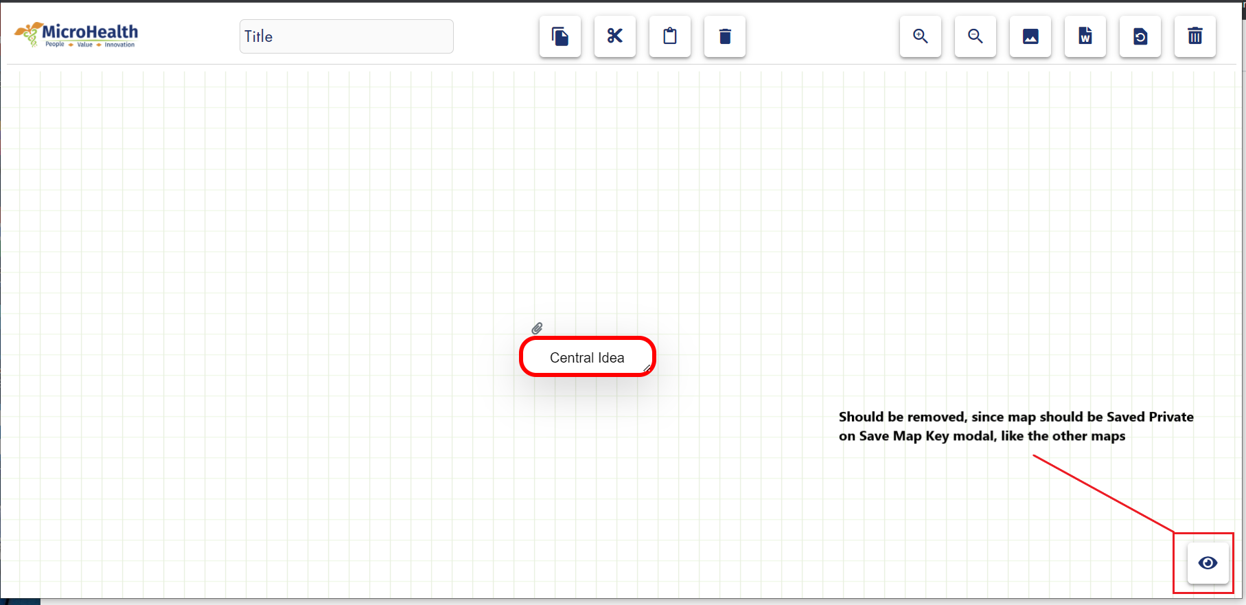 Mindmap: Remove "Save Private" button, since user should select this option on Save Map Key ...