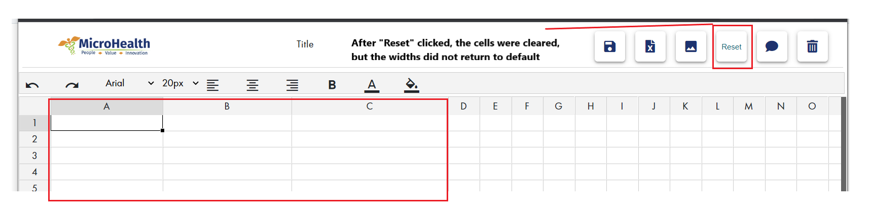 Spreadsheet: Clicking "Reset" button should reset the spreadsheet to default · Issue #650 ...