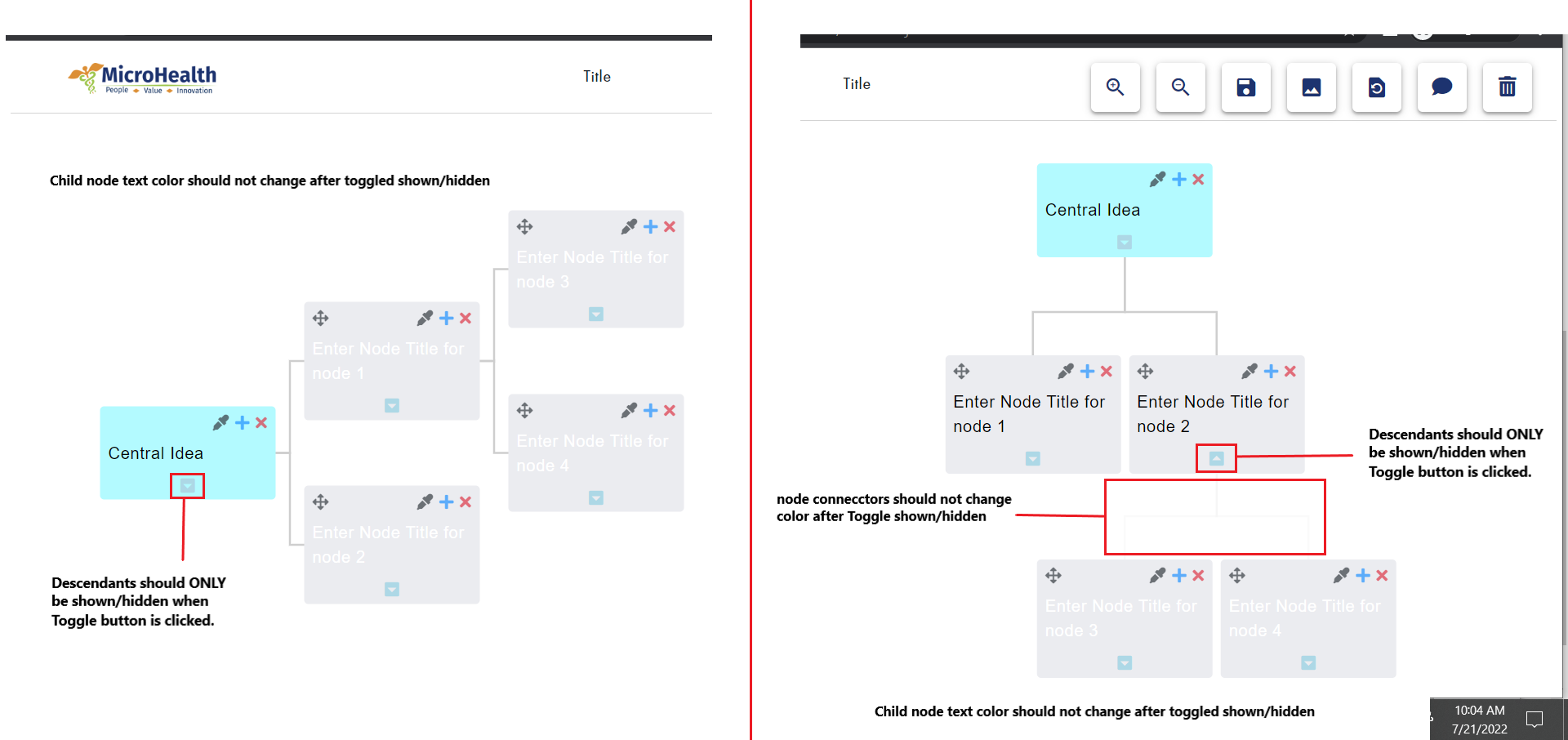 TreeChart and FlowMap: Fix issues with Toggle descendants shown/hidden ...