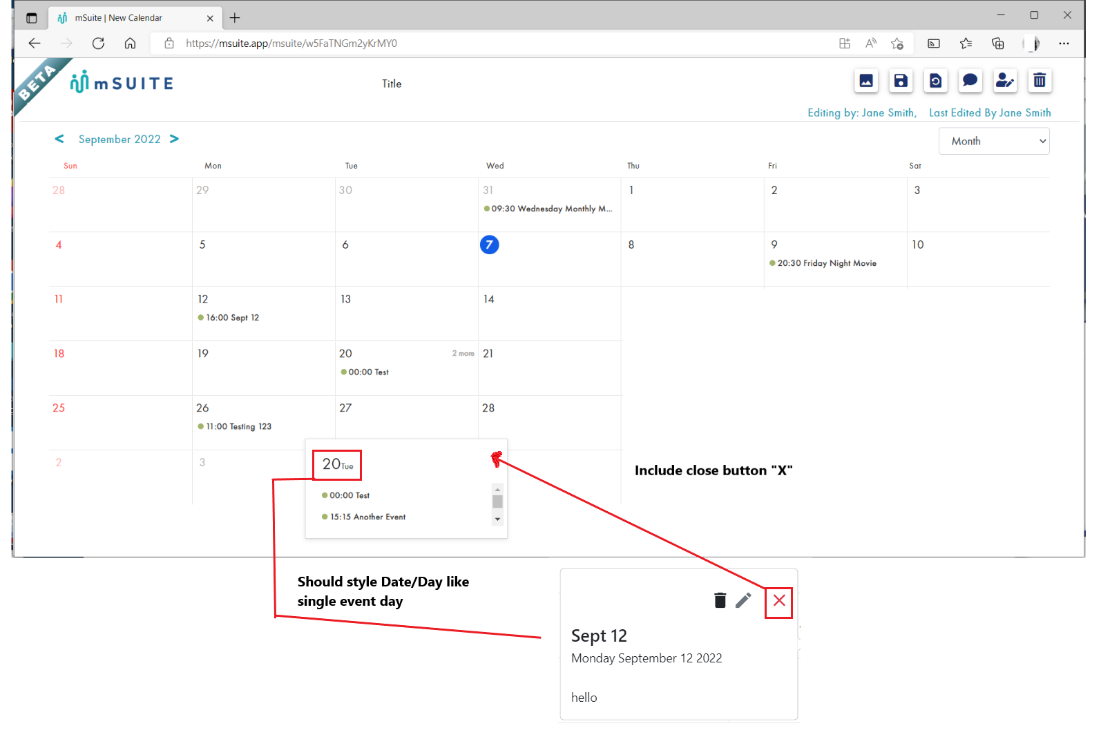 Calendar - Month view: Should display more than one entry at a time on ...