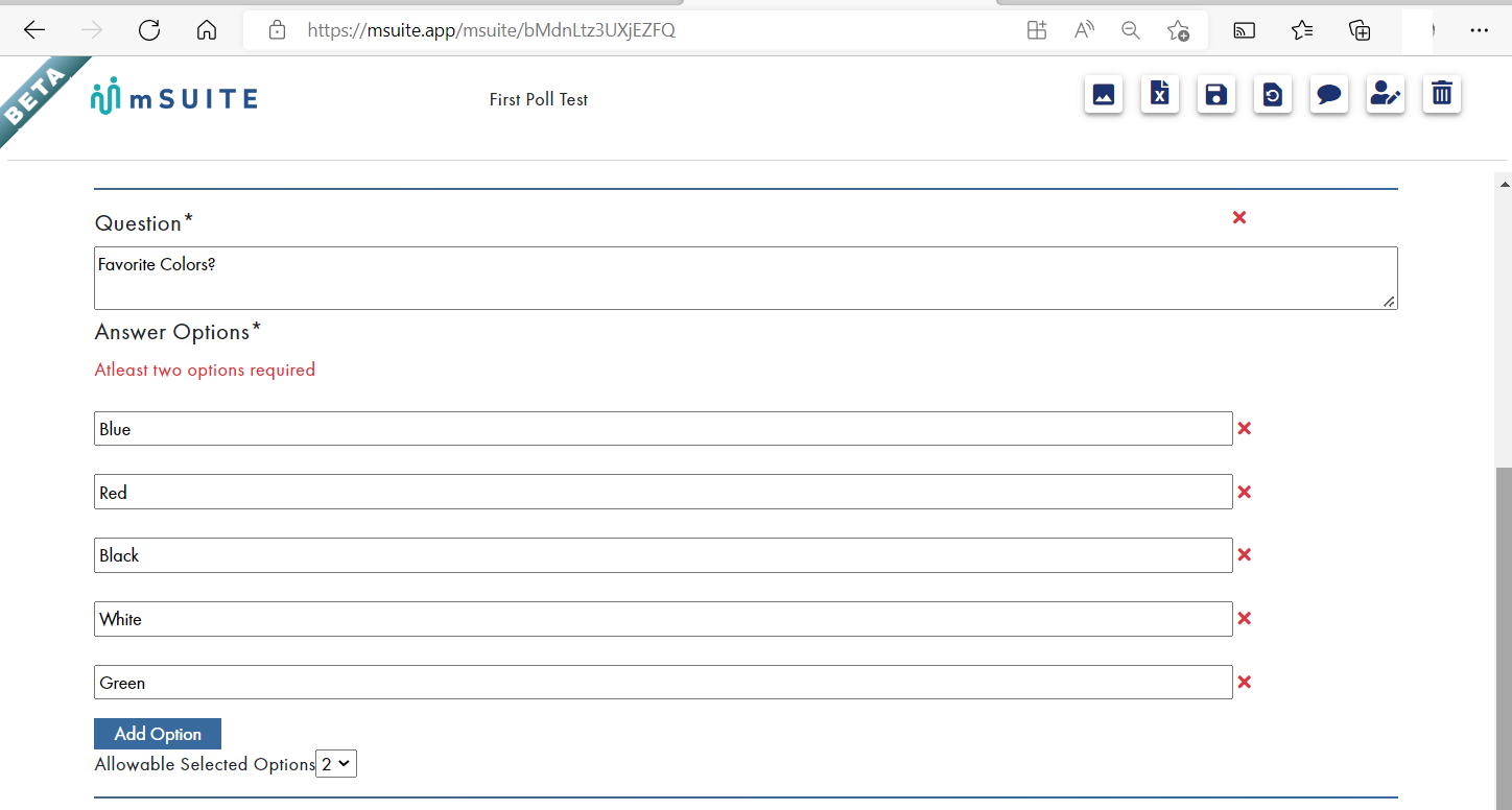 Poll map: Preview mode should display Description text (when exists); and only allow maximum ...
