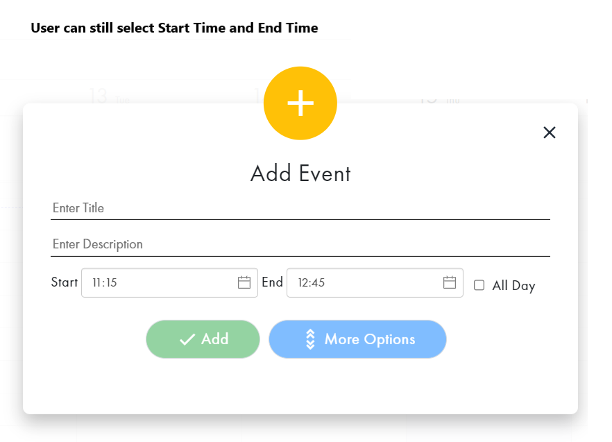 Calendar - Add Event Form: Change default End Time to one hour past ...