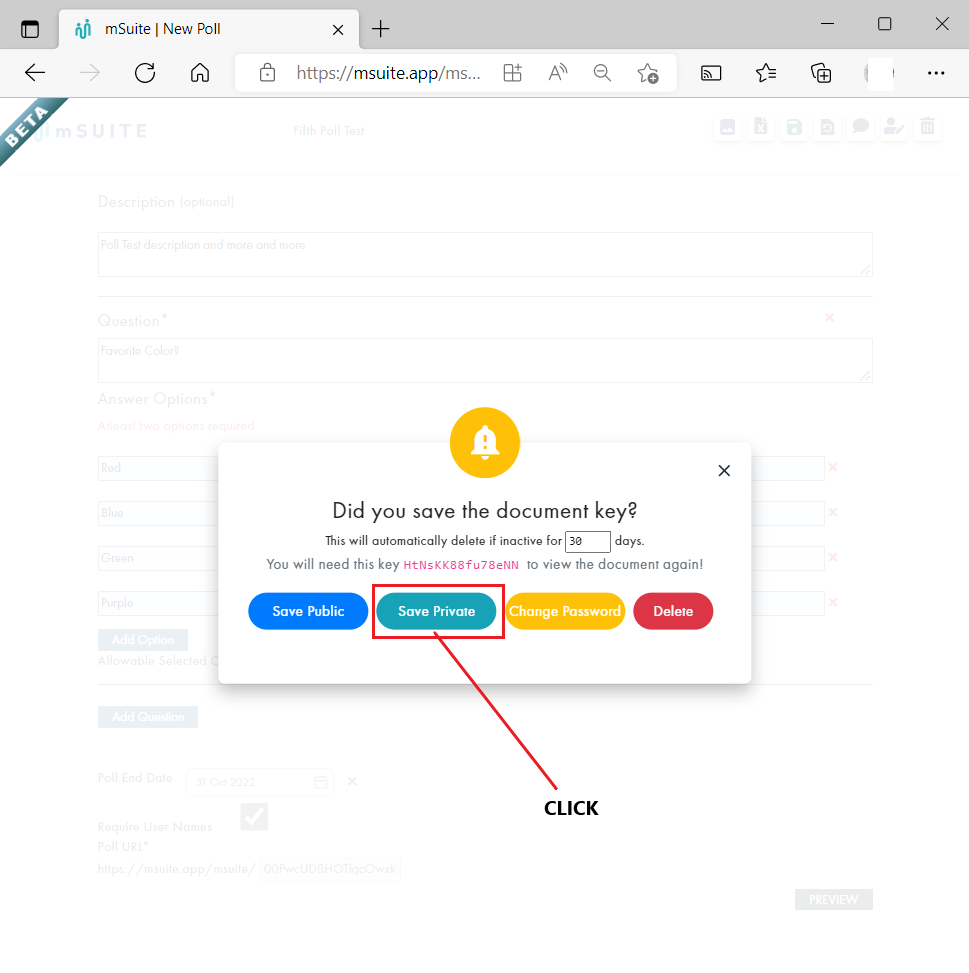 Poll map: Saved Poll Form info should persist after clicking browser Refresh/Reload · Issue ...