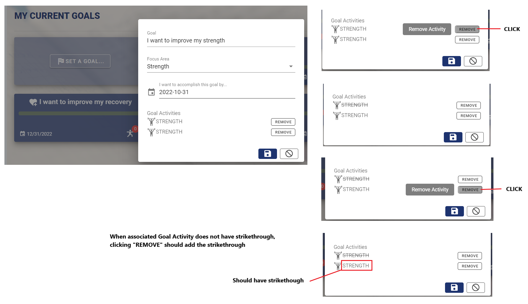 Edit Goal: Clicking "REMOVE" when associated Goal Activity does not ...