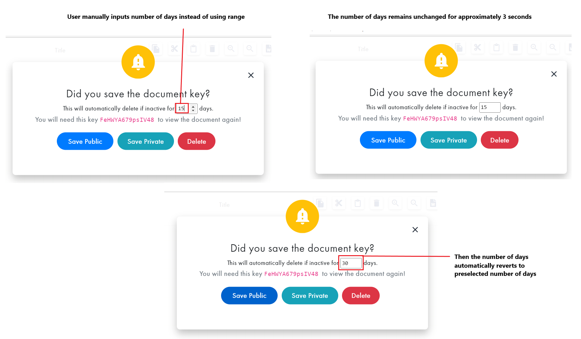 User input for number of days before map deleted should not revert to preselected when changed ...