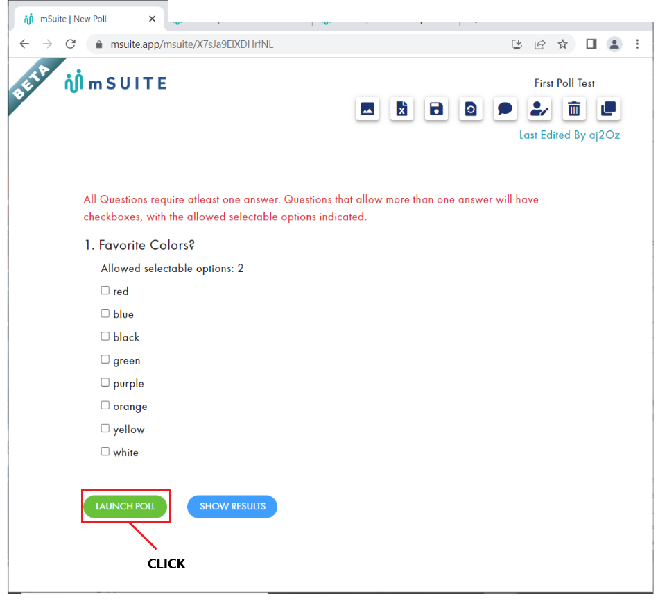 Poll map - Poll Vote screen: Missing Title content; should validate checked against allowable ...